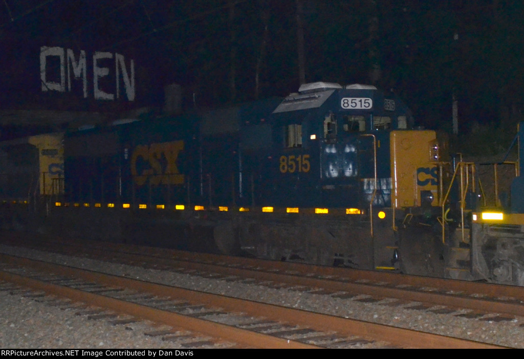CSX SD50-2 8515 trails on Q438-21